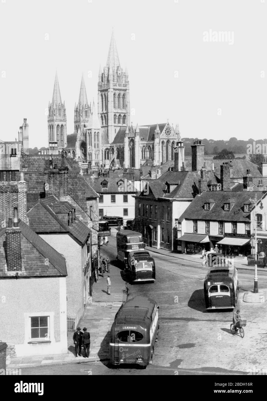 Truro, the Cathedral from the Square 1938 Stock Photo - Alamy