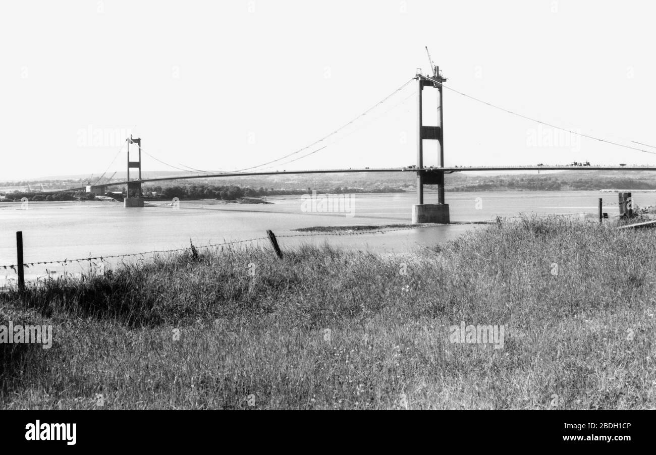 Aust, the Severn Bridge under construction c1965 Stock Photo - Alamy
