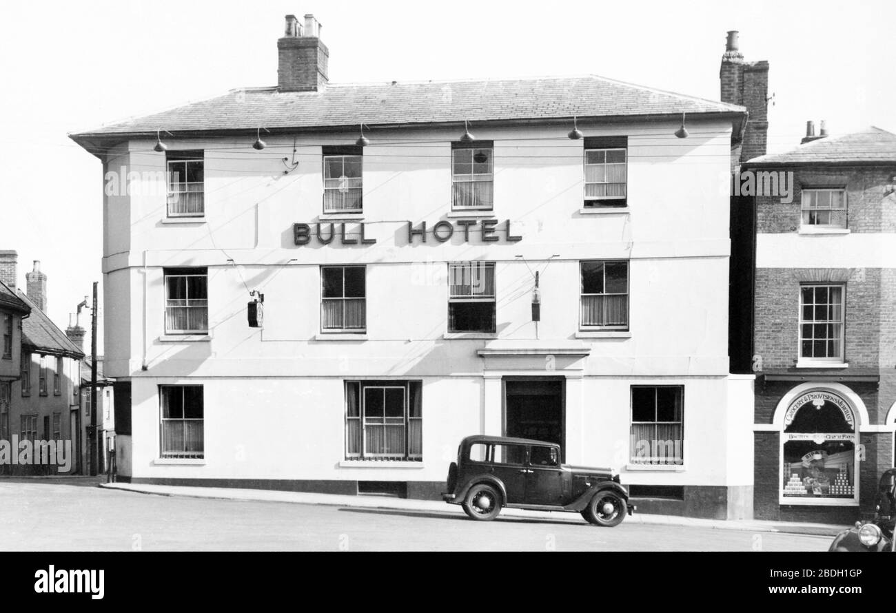 Woodbridge, Bull Hotel 1938 Stock Photo - Alamy