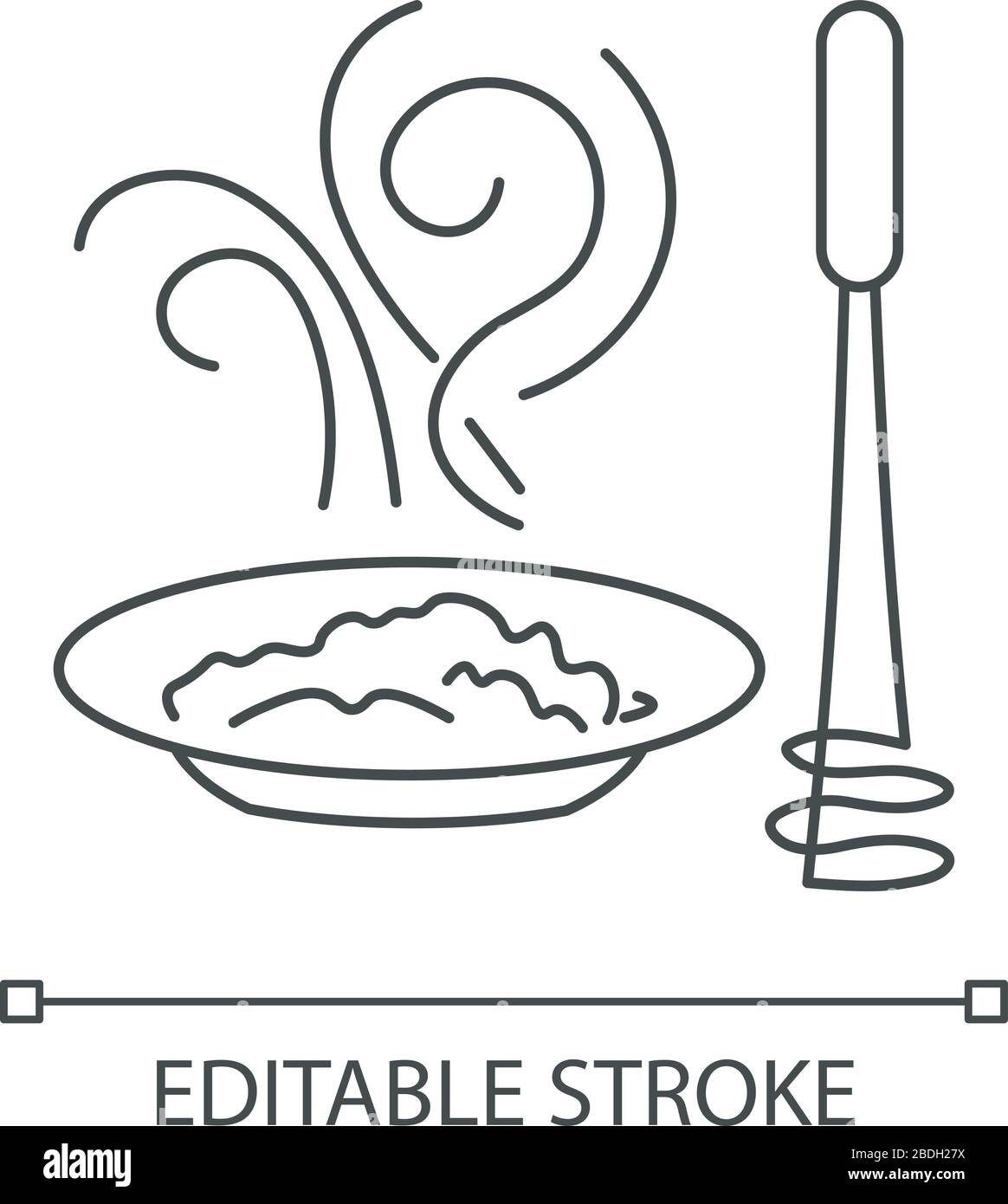 Puree pixel perfect linear icon. Thin line customizable illustration ...