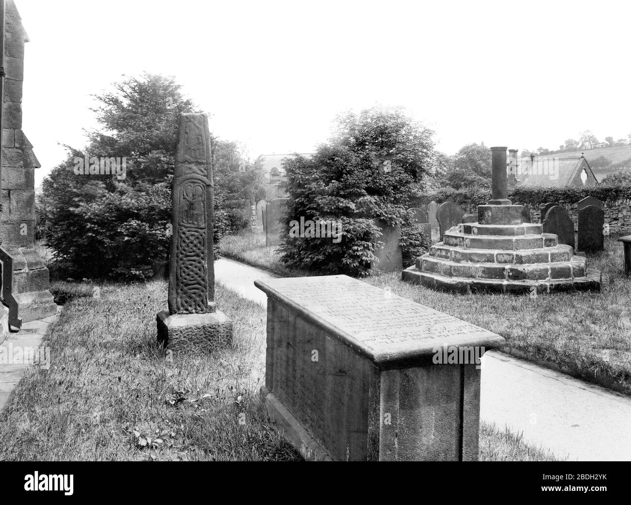 Hope, the Saxon Cross and the Sundial 1932 Stock Photo - Alamy