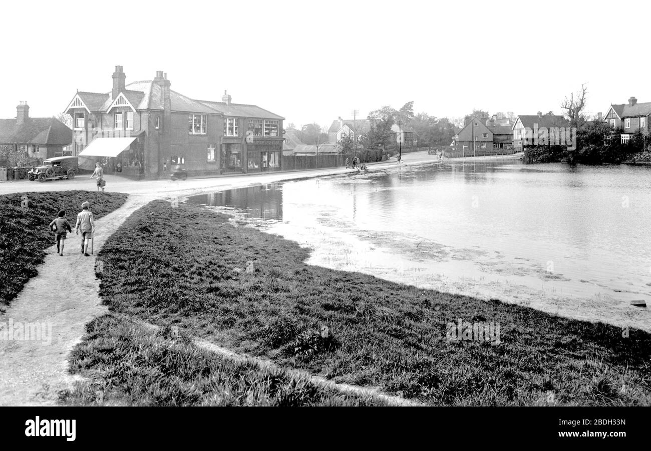 Walton on the Hill, Mere Pond 1932 Stock Photo - Alamy