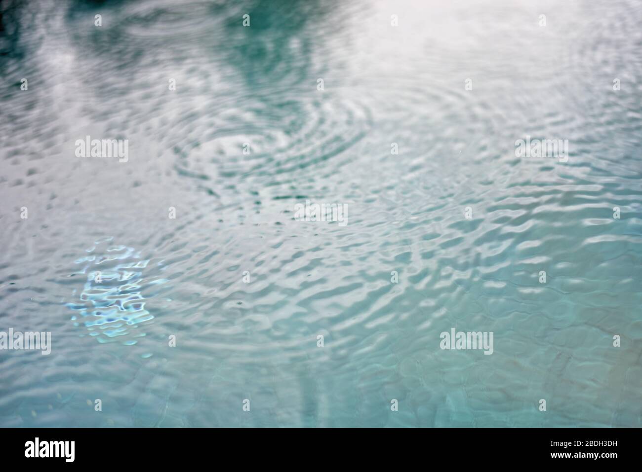 Rain Drops in the Pool Stock Photo - Alamy