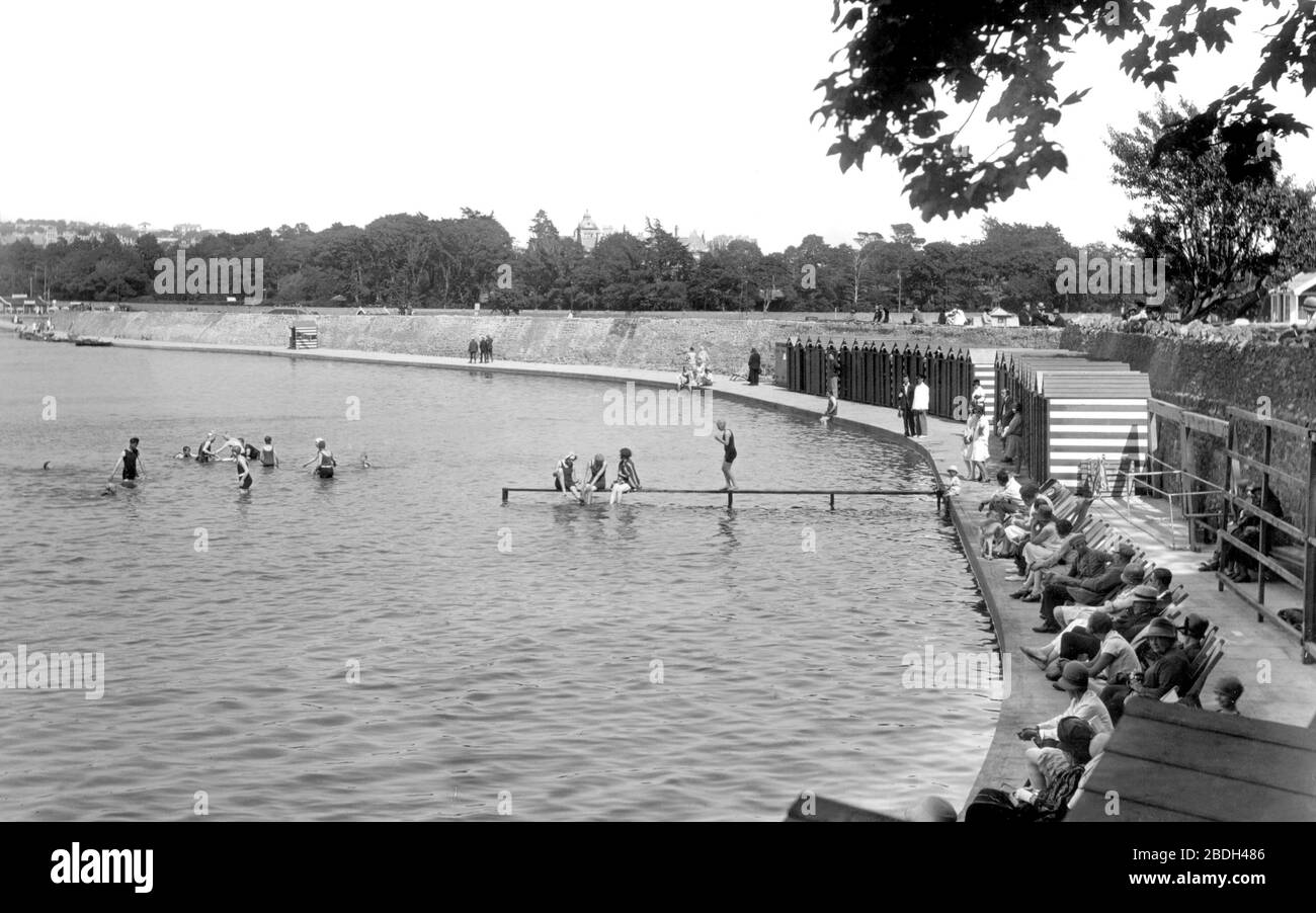 Clevedon, the Marine Lake 1929 Stock Photo - Alamy