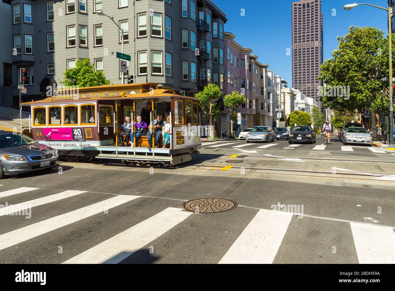 San Francisco, California, USA- 07 June 2015: Classic view of historic ...