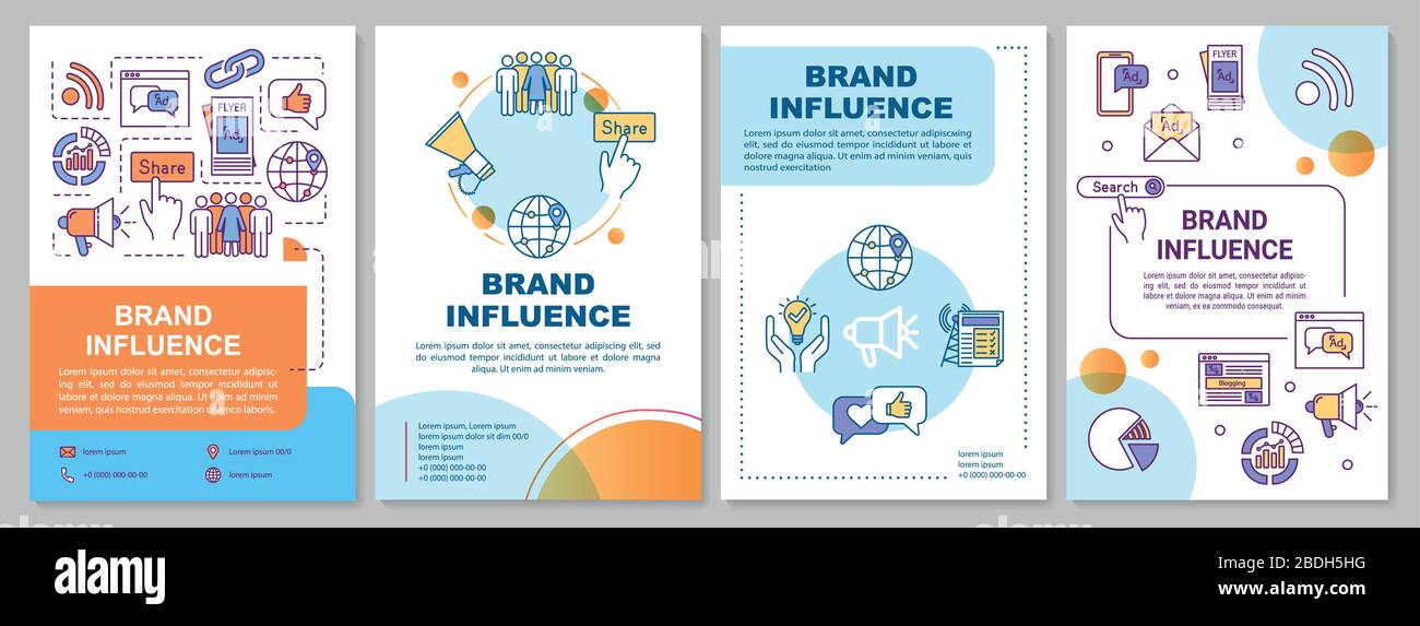 Brand influence brochure template. Boosting company credibility tips ...