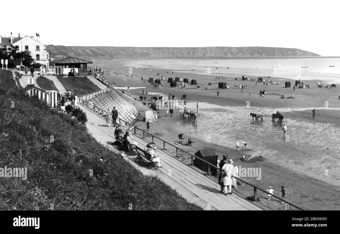 Filey, the Sands 1927 Stock Photo - Alamy