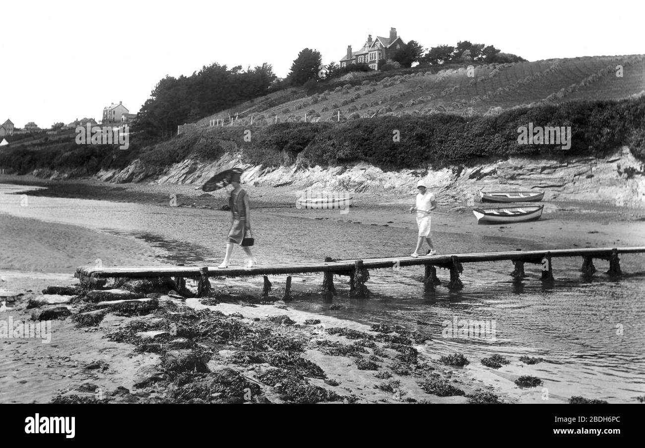 Newquay, the Gannel 1925 Stock Photo - Alamy