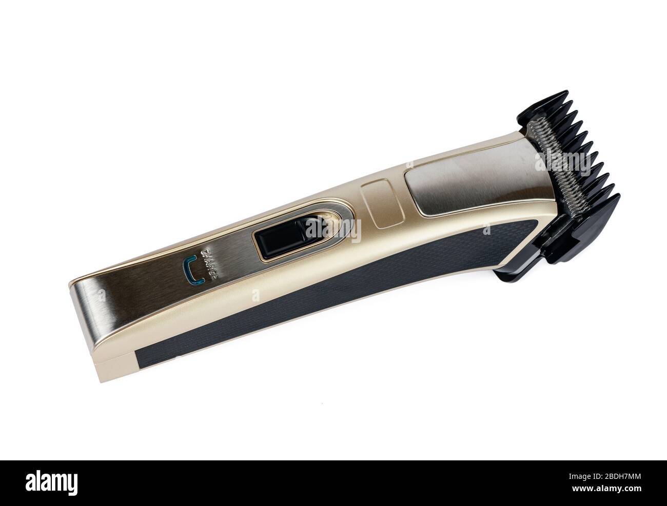 Close-up of modern hair clipper isolated on white background Stock ...