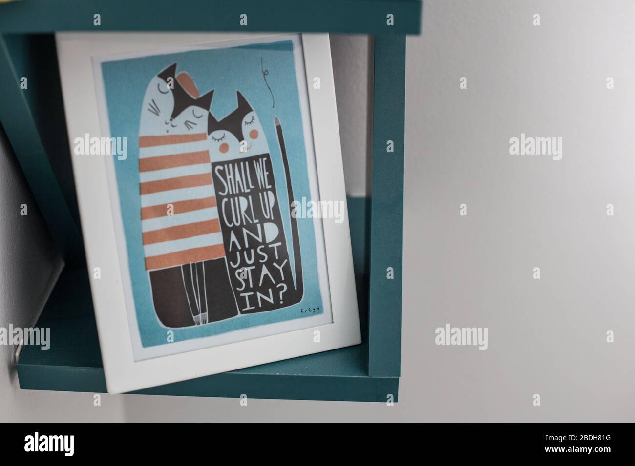 Cat drawing in frame Stock Photo - Alamy