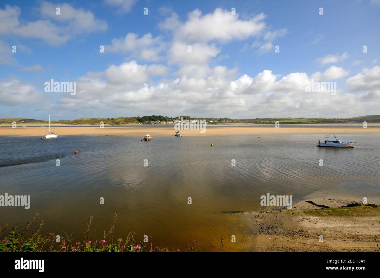 View across the River Camel to Rock from Padstow in North Cornwall ...