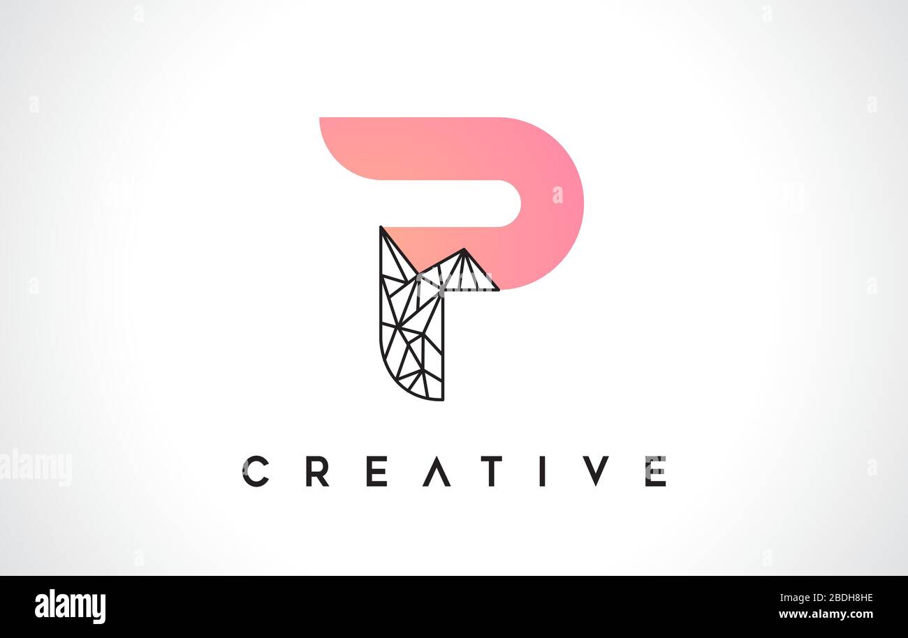 Letter P Beauty Logo. P Letter Design Vector with Origami Look Vector ...