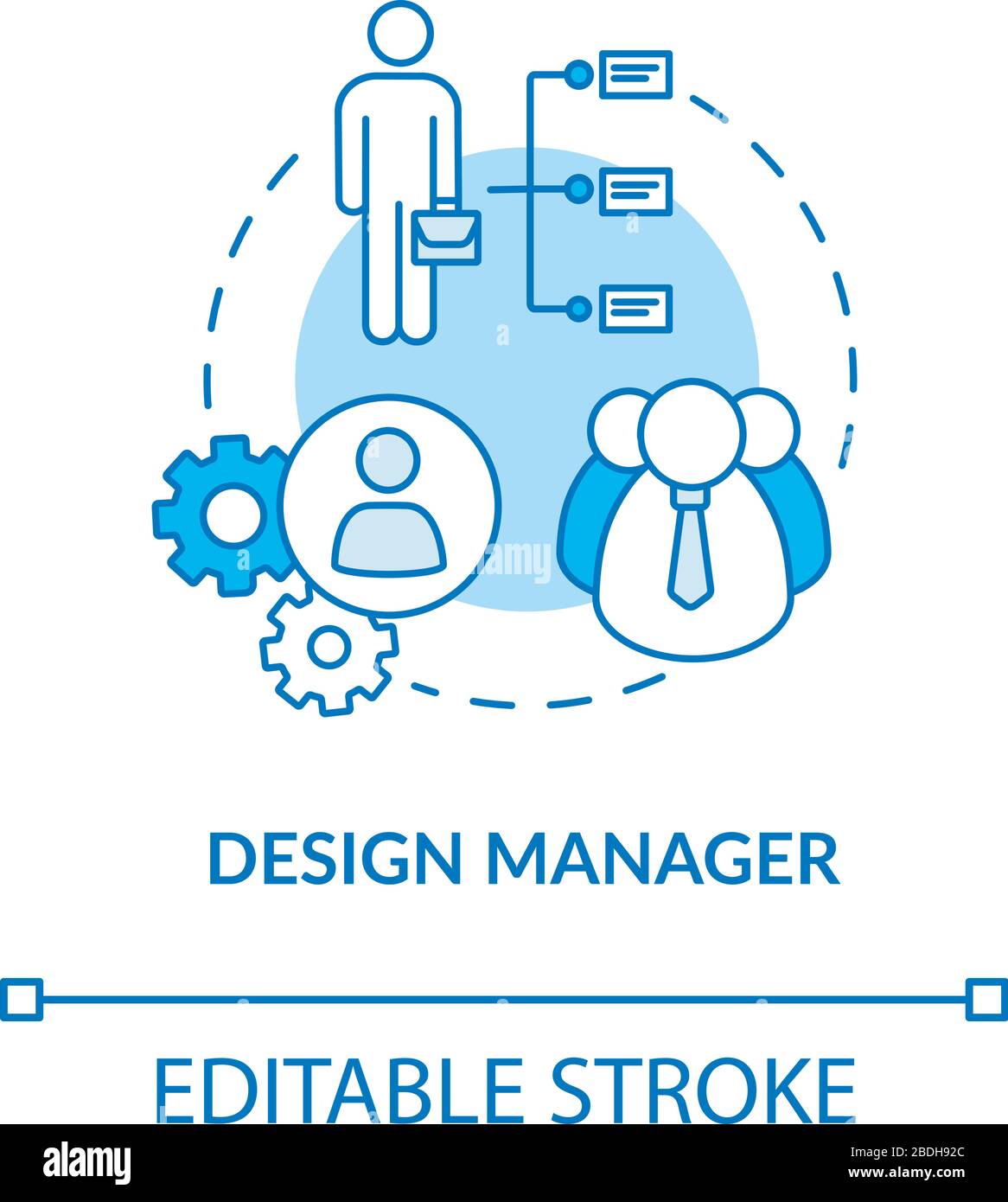 Design manager, workshop director concept icon. Company work control ...