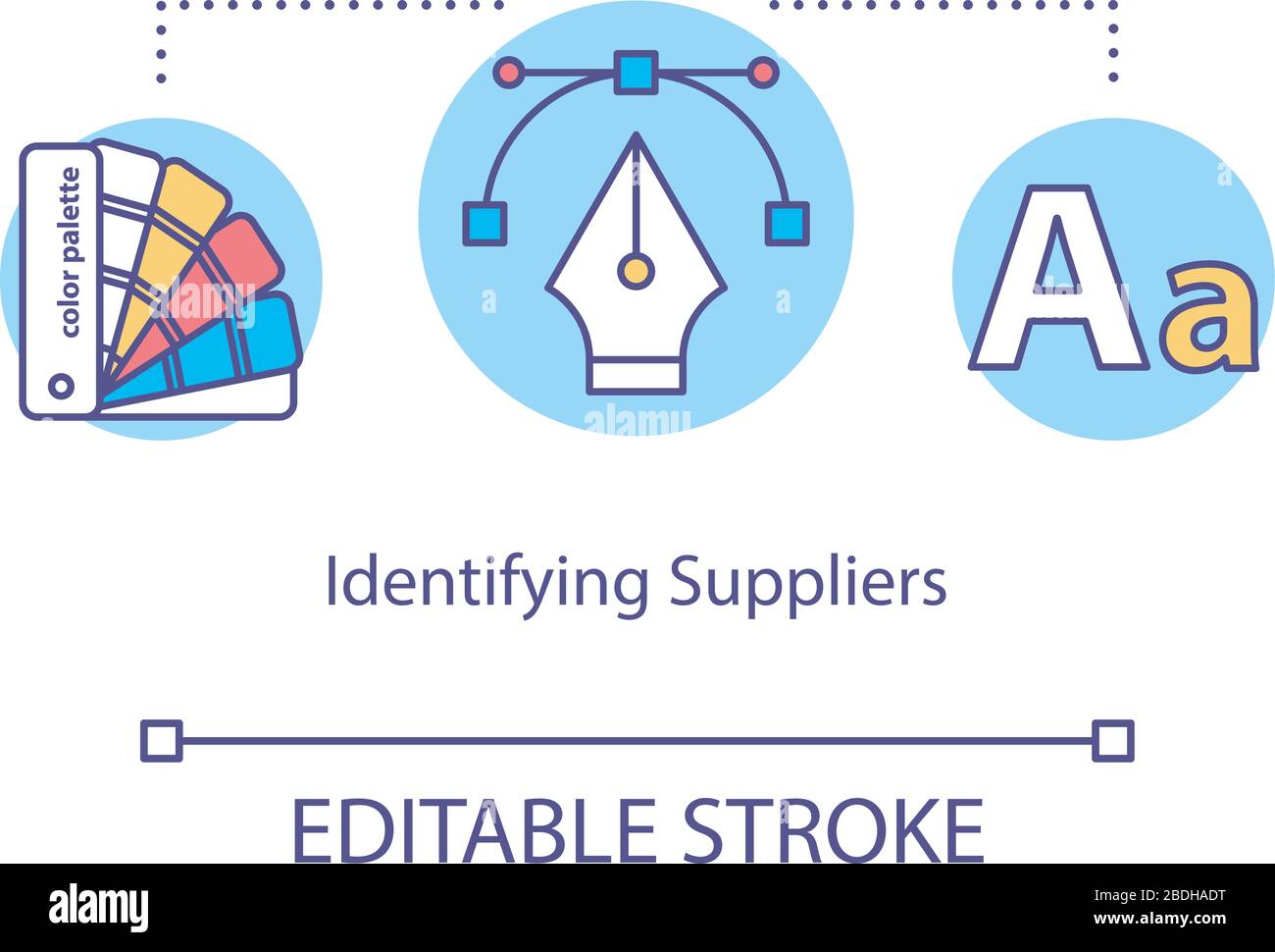 Identifying suppliers concept icon. Constant supplies arranging idea ...