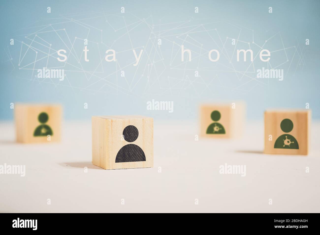 The concept of staying at home - abstract figures of people and ...
