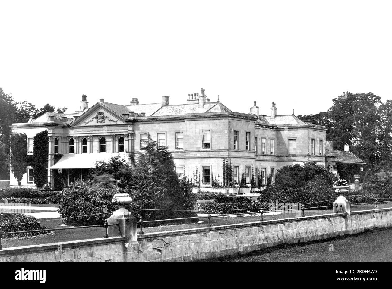 Fountains Abbey, Studley Park, Studley Royal House c1874 Stock Photo ...