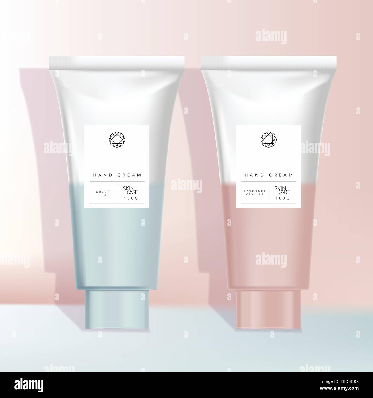 Vector Pink Blue White Gradient Design Tube Packaging for Skincare ...