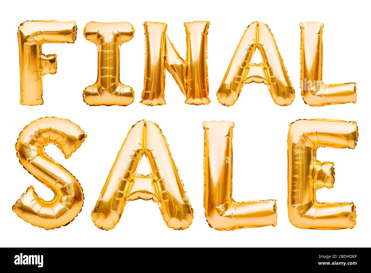 Words FINAL SALE made of golden inflatable balloons isolated on white ...