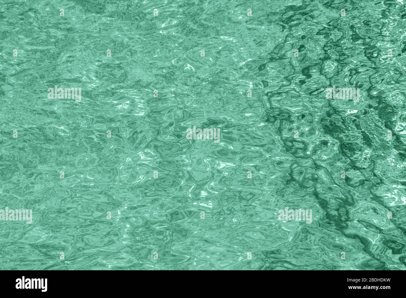 Flat lay creative water background toned in light mint color Stock ...