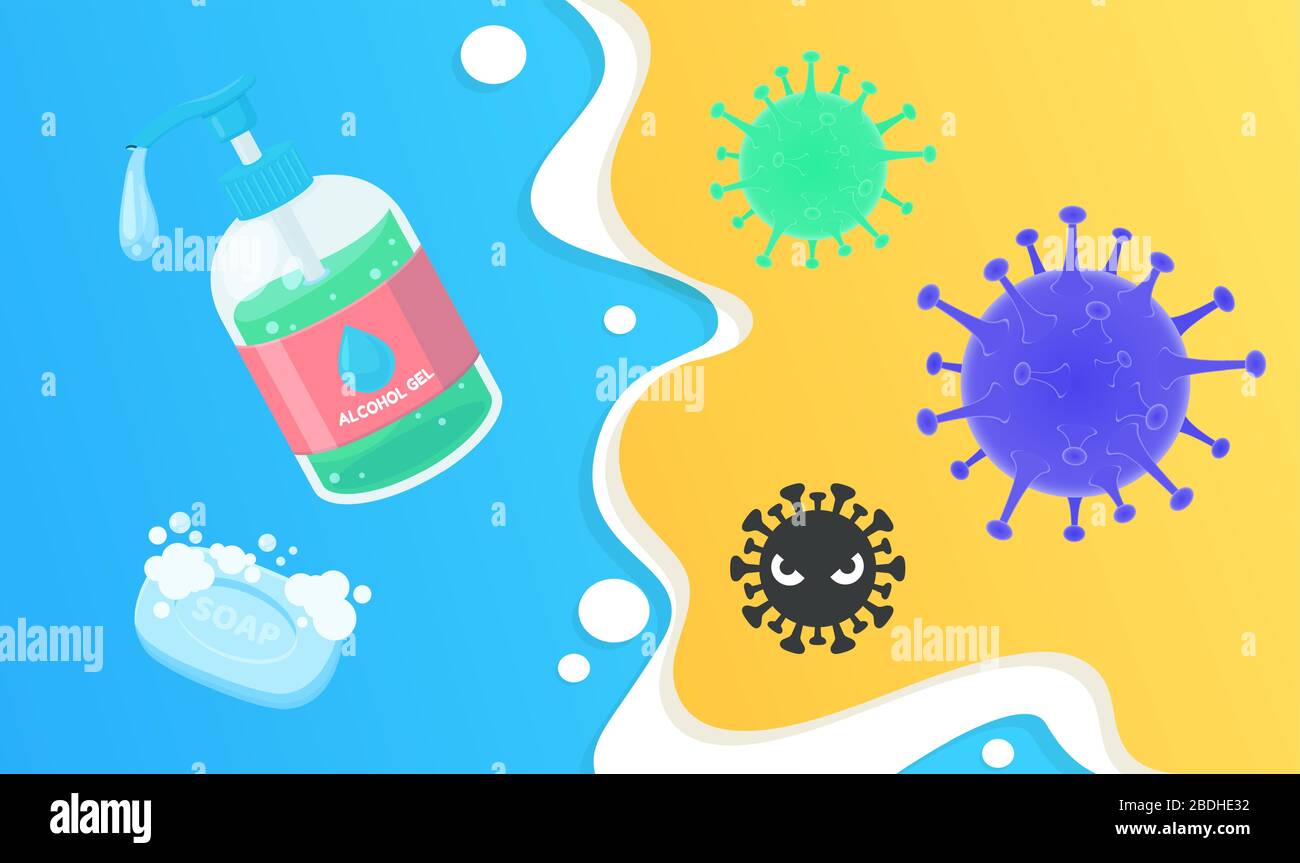 liquid hand wash and soap use for prevent germs Stock Vector Image ...