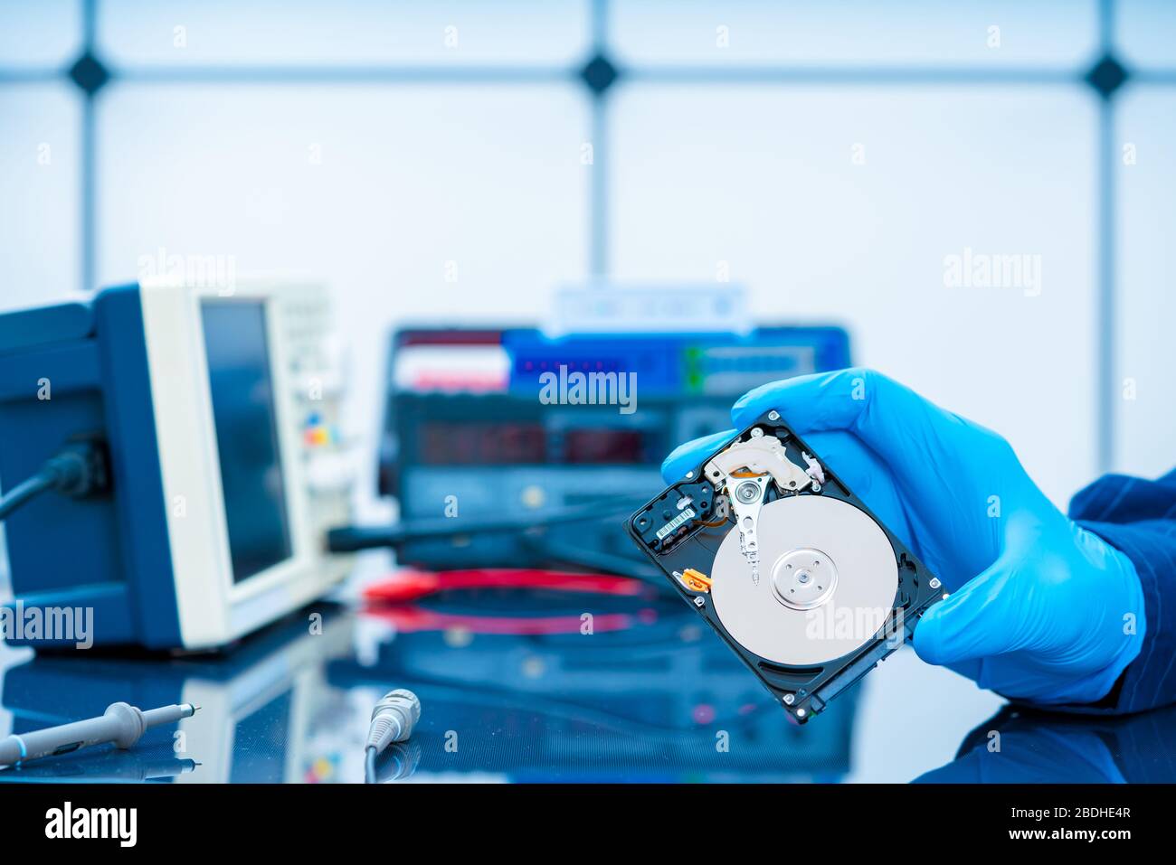Bad HDD hard drive in data recovery service Stock Photo - Alamy