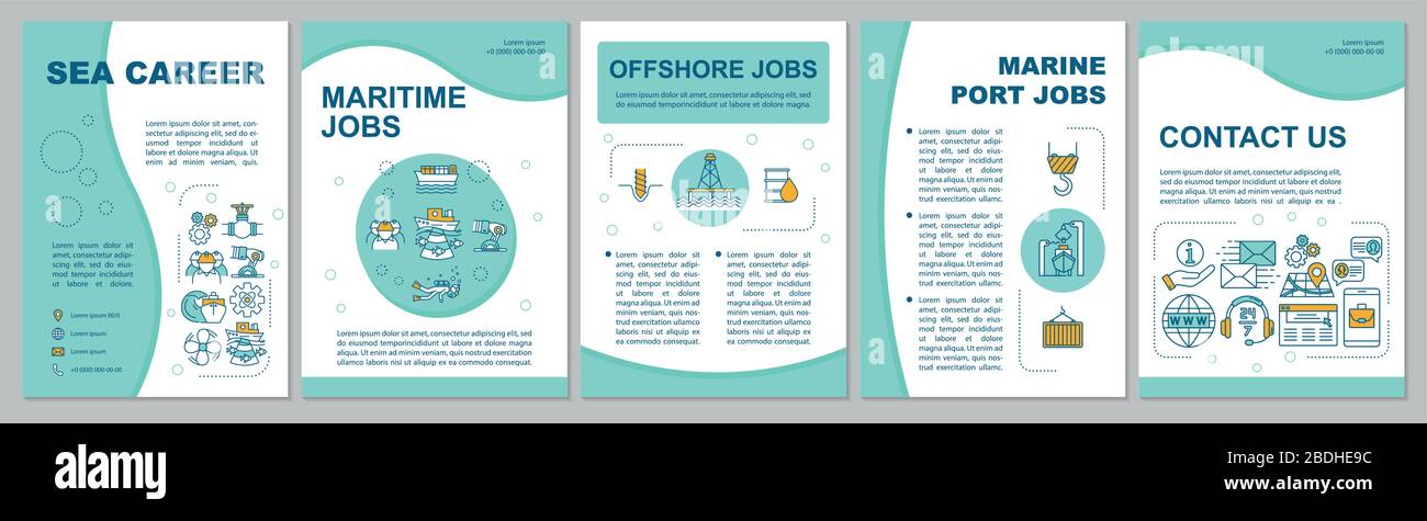 Maritime jobs brochure template. Marine engineering vacancy. Flyer ...