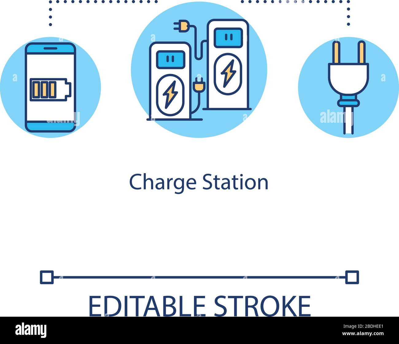 Charge station concept icon. Portable electronic equipment recharging ...