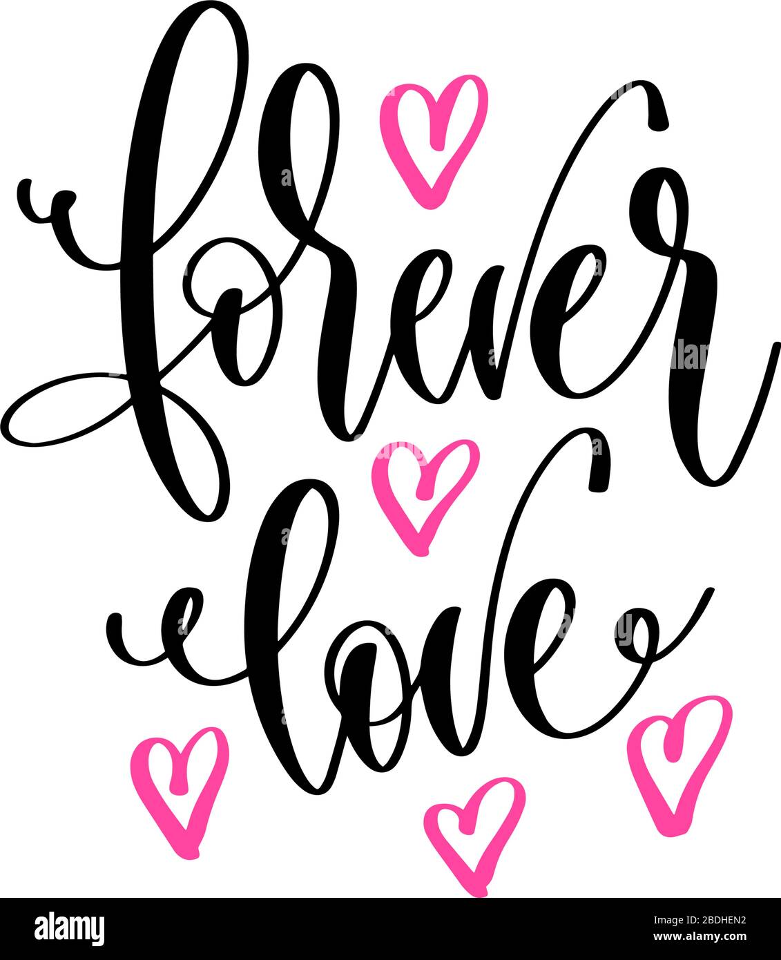 forever love - hand lettering positive quotes design, motivation and ...