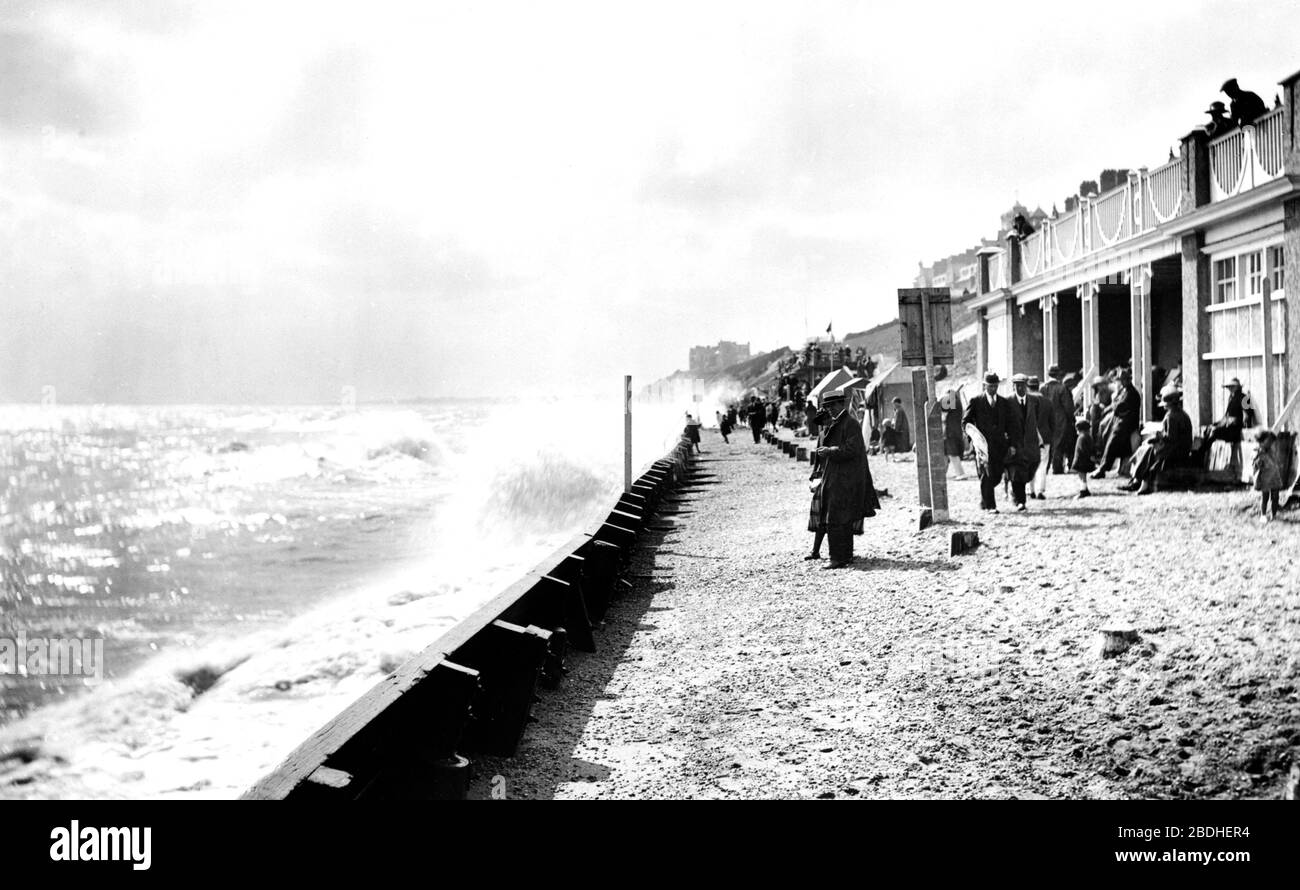 Lowestoft, Rough Sea at the Seafront 1922 Stock Photo - Alamy