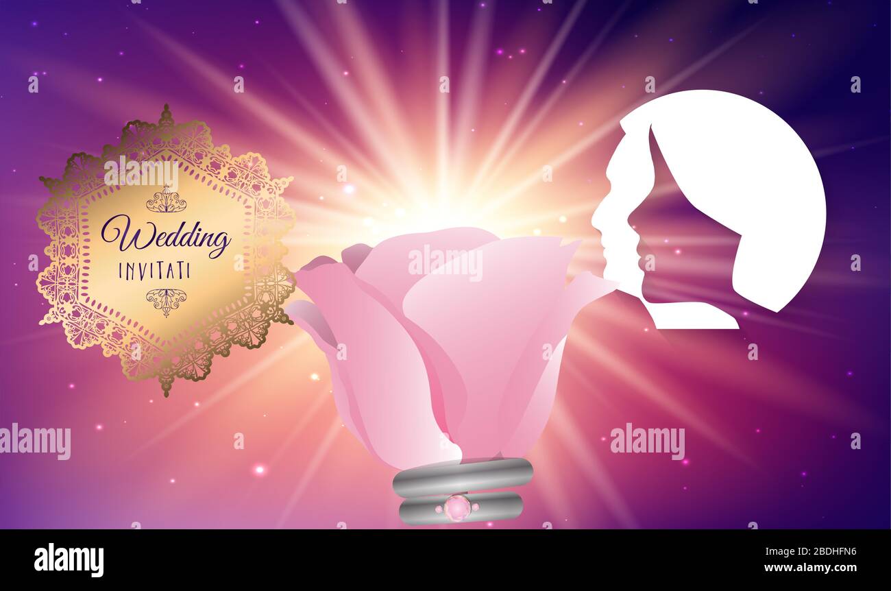 woman incomplete without a man on wedding with rose Stock Vector Image ...