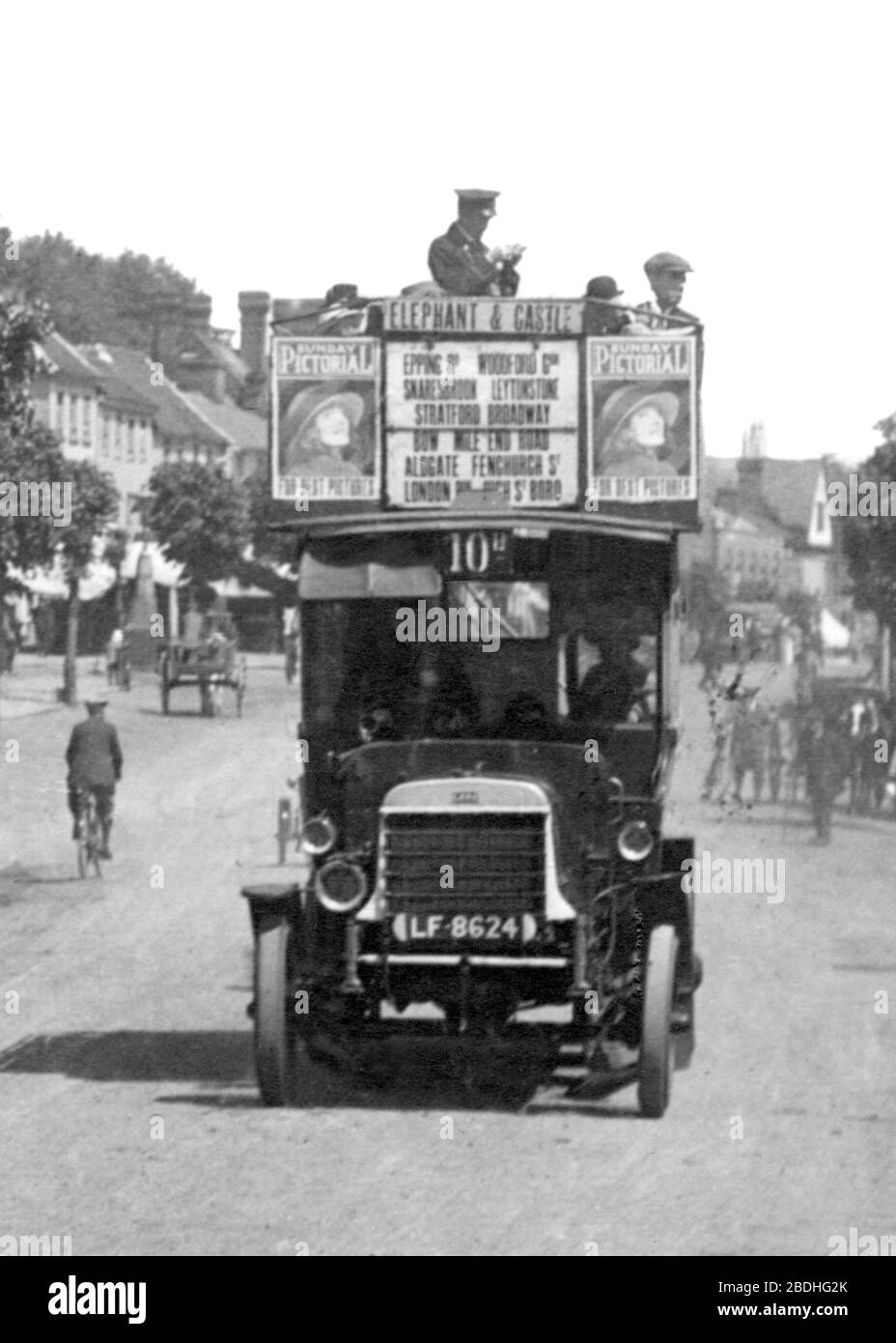 Epping, Bus in the High Street 1921 Stock Photo - Alamy