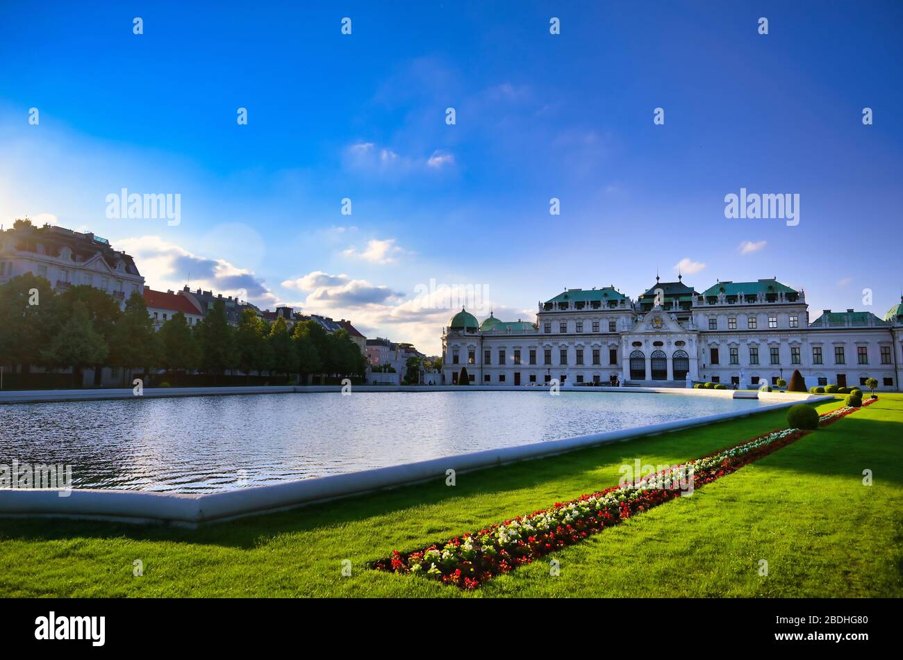Vienna, Austria - May 17, 2019 : Baroque palace Belvedere is a historic ...