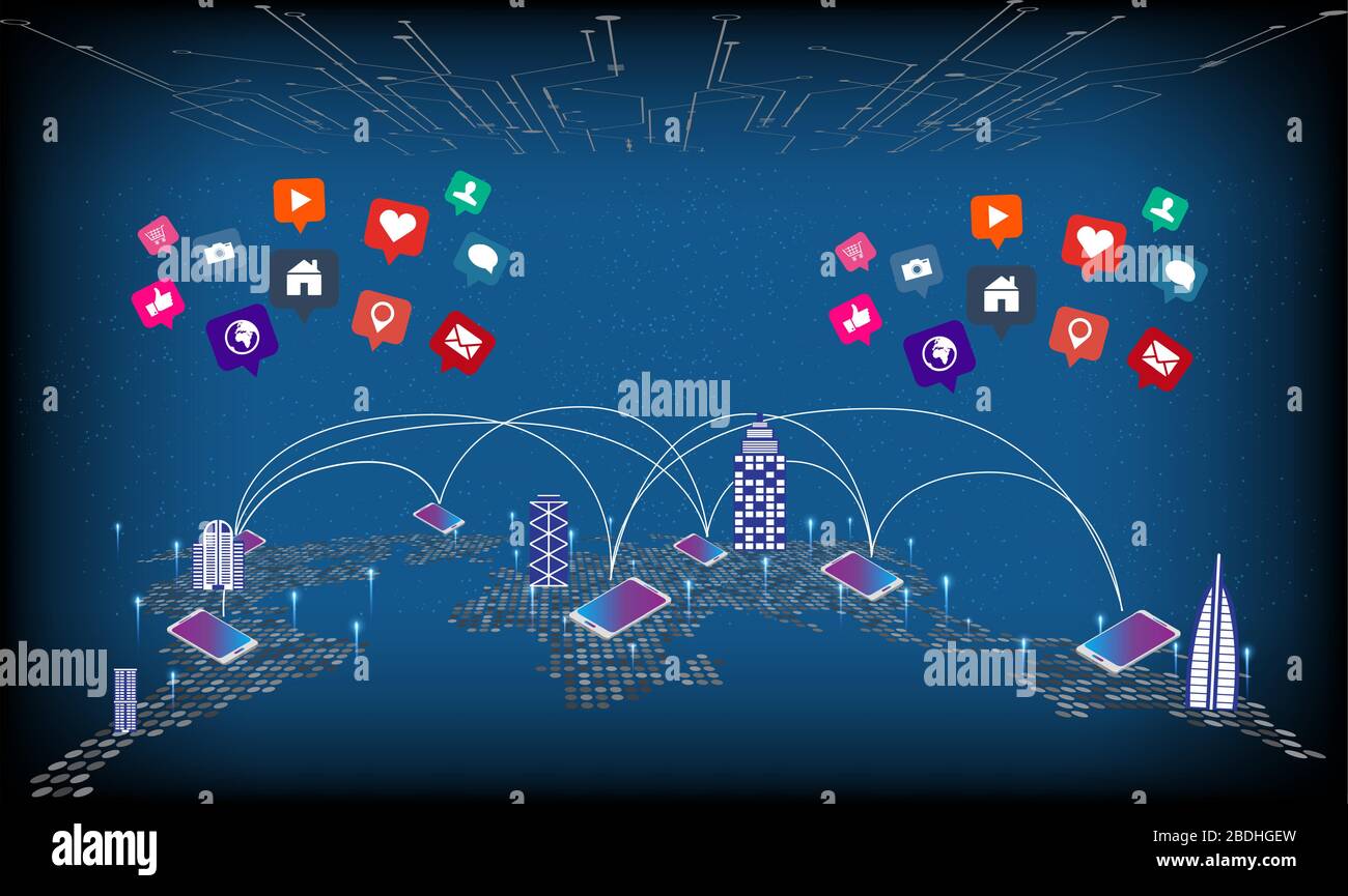 mobile technology connect the whole world with various applications ...