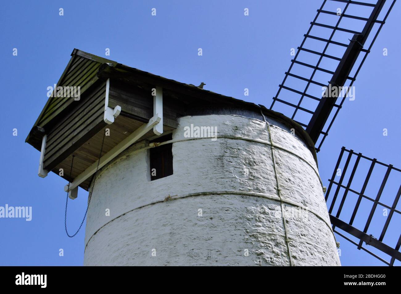 Ashton windmill, a tower mill at Chapel Allerton,close up of revolving ...