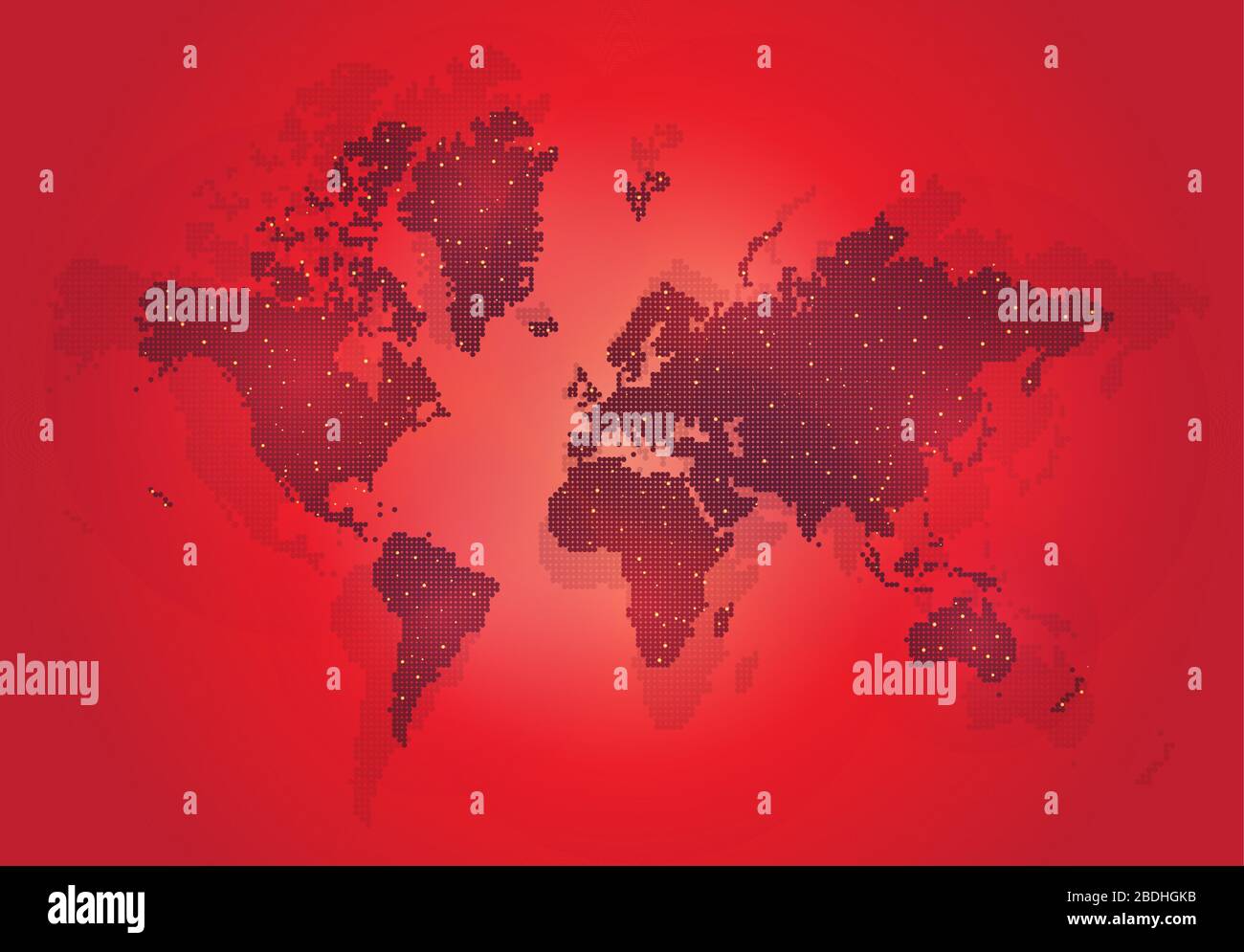 Dotted world map in futuristic style, concept of communication ...