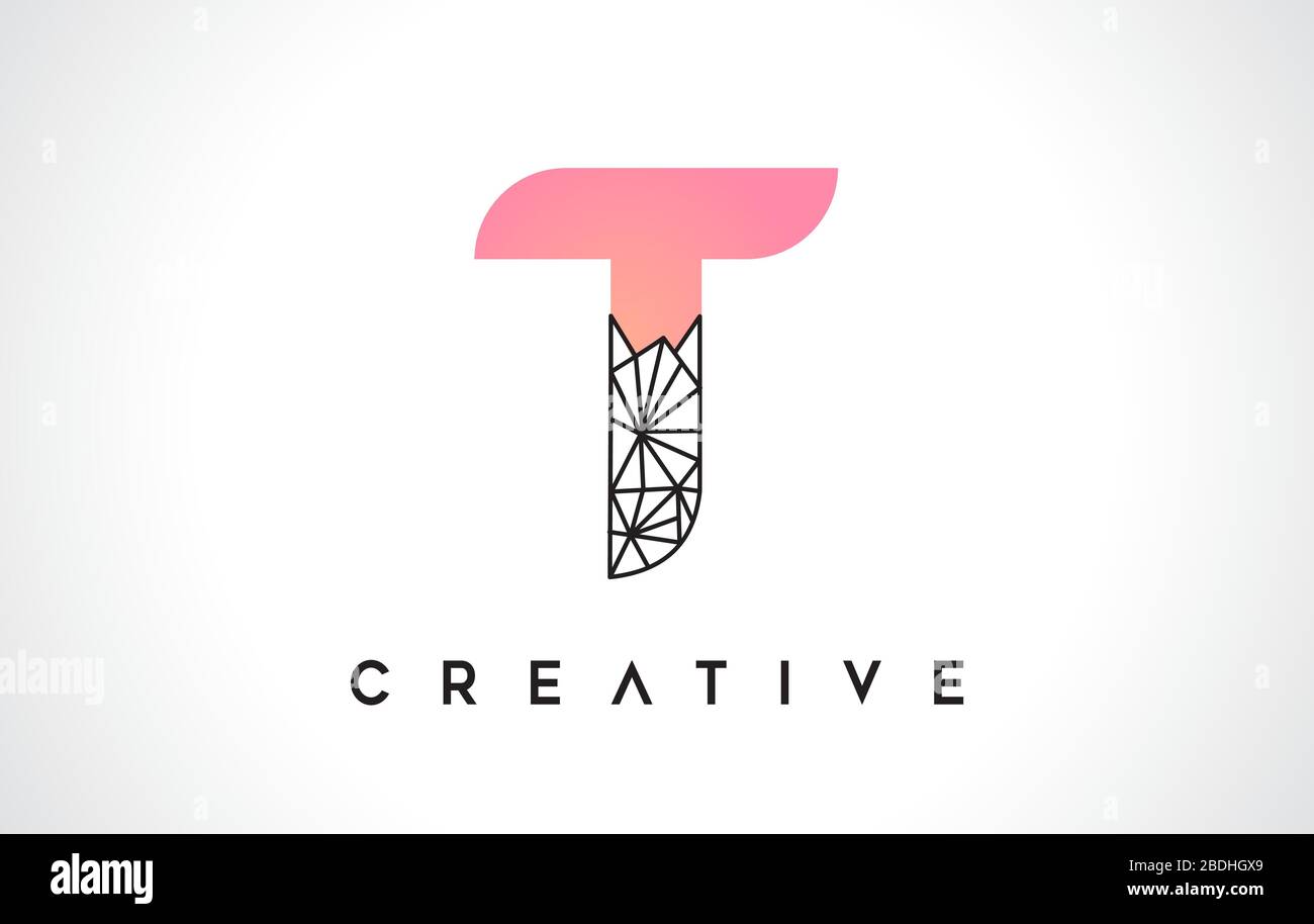 Letter T Beauty Logo. T Letter Design Vector with Origami Look Vector ...