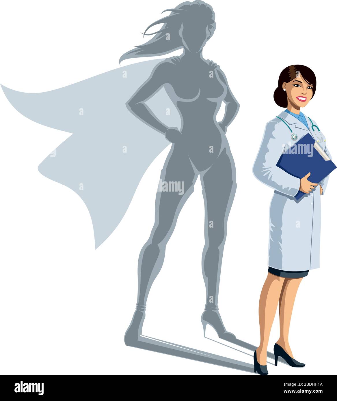 Doctor Superheroine Shadow Stock Vector Image & Art - Alamy