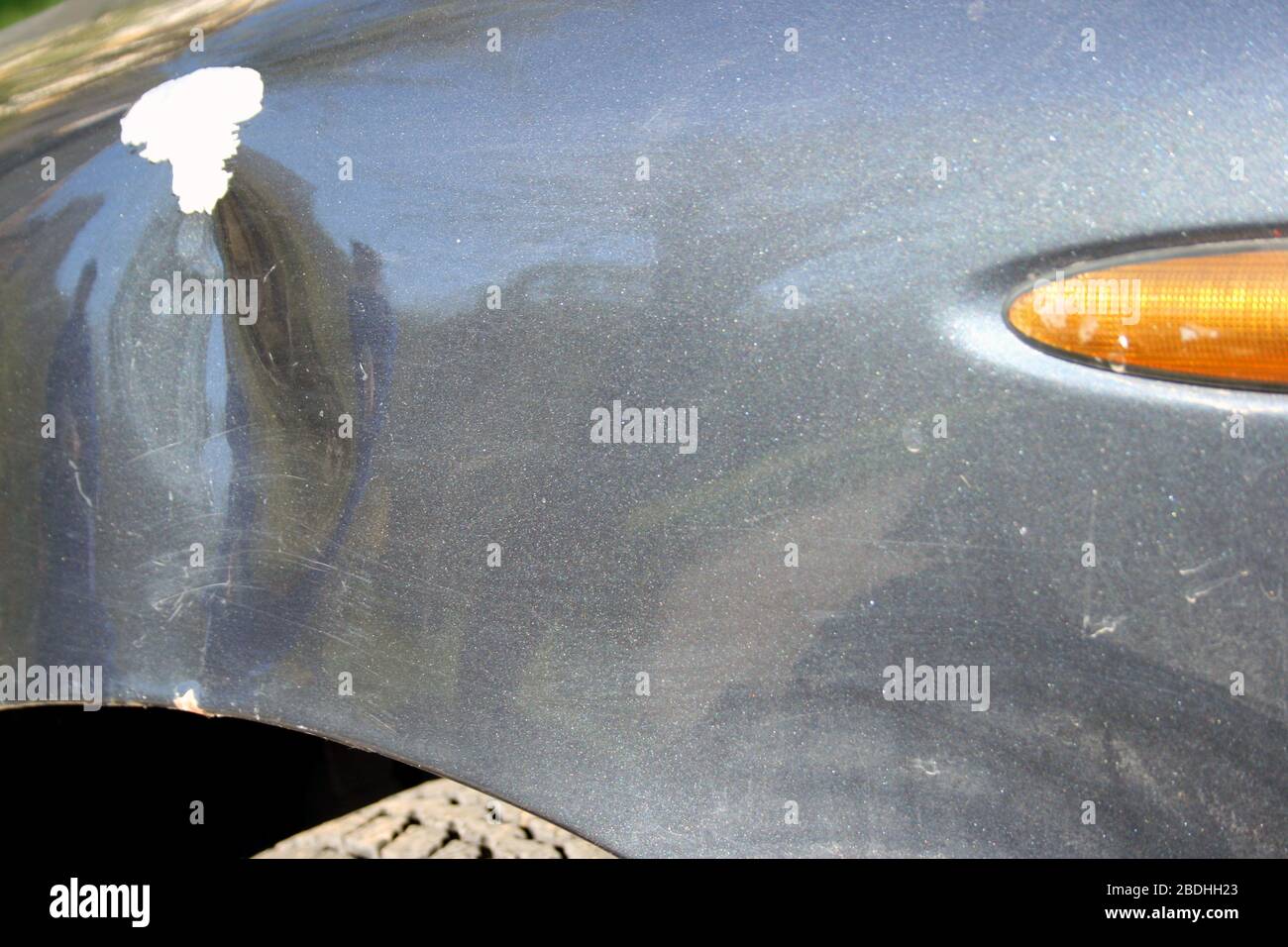 Generic car damage. Scratched and dented front side. Minor accident ...