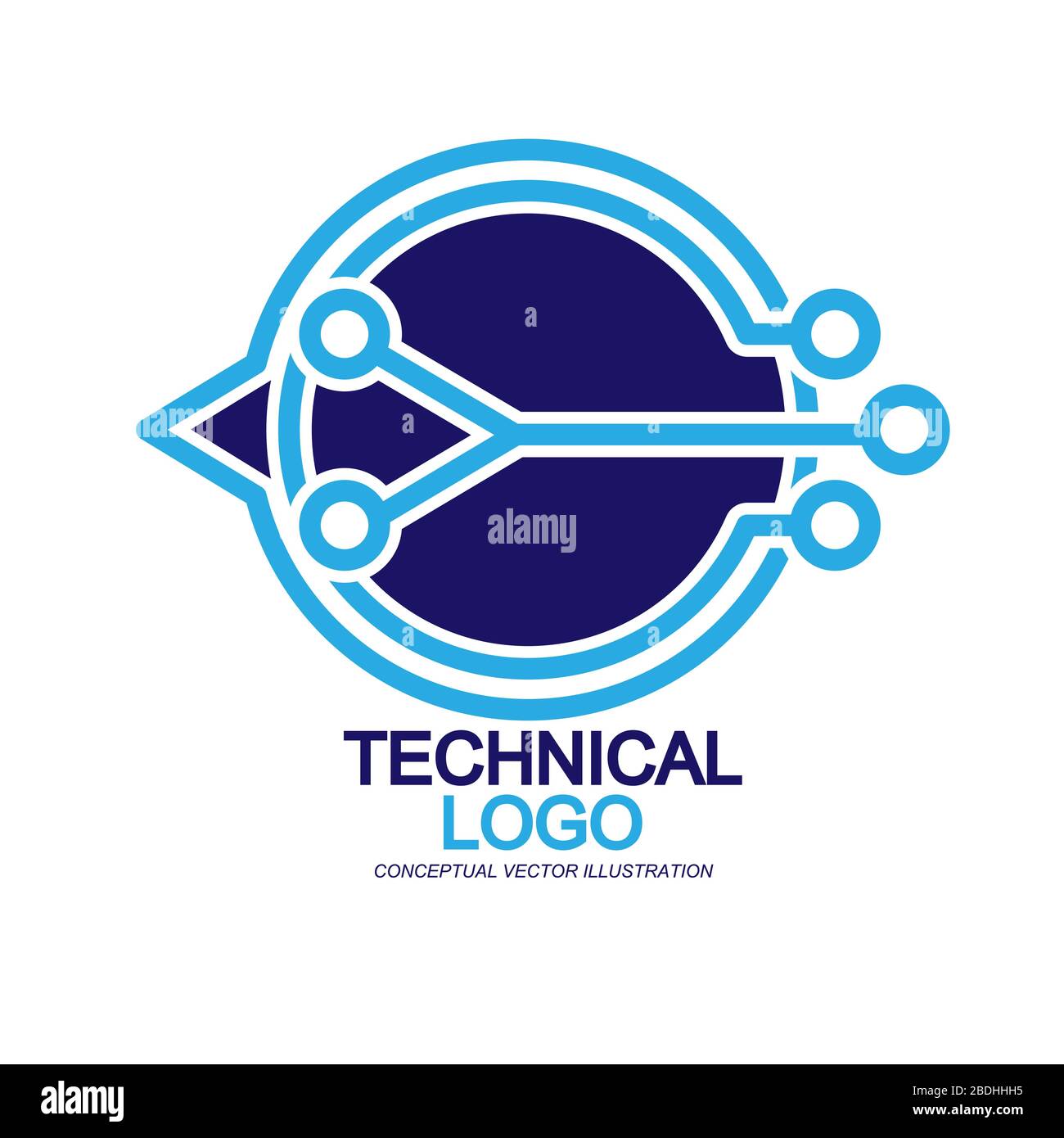 Vector logo of the electronic component. Abstract digital technology ...