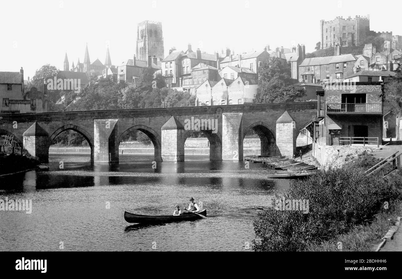 Durham, Elvet Bridge 1918 Stock Photo - Alamy