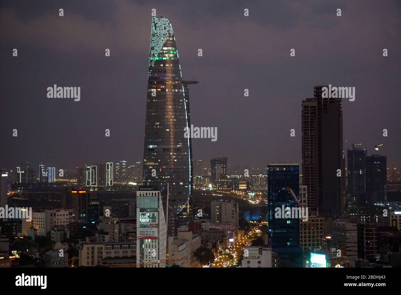 skyline of ho chi minh city at nighttime Stock Photo - Alamy