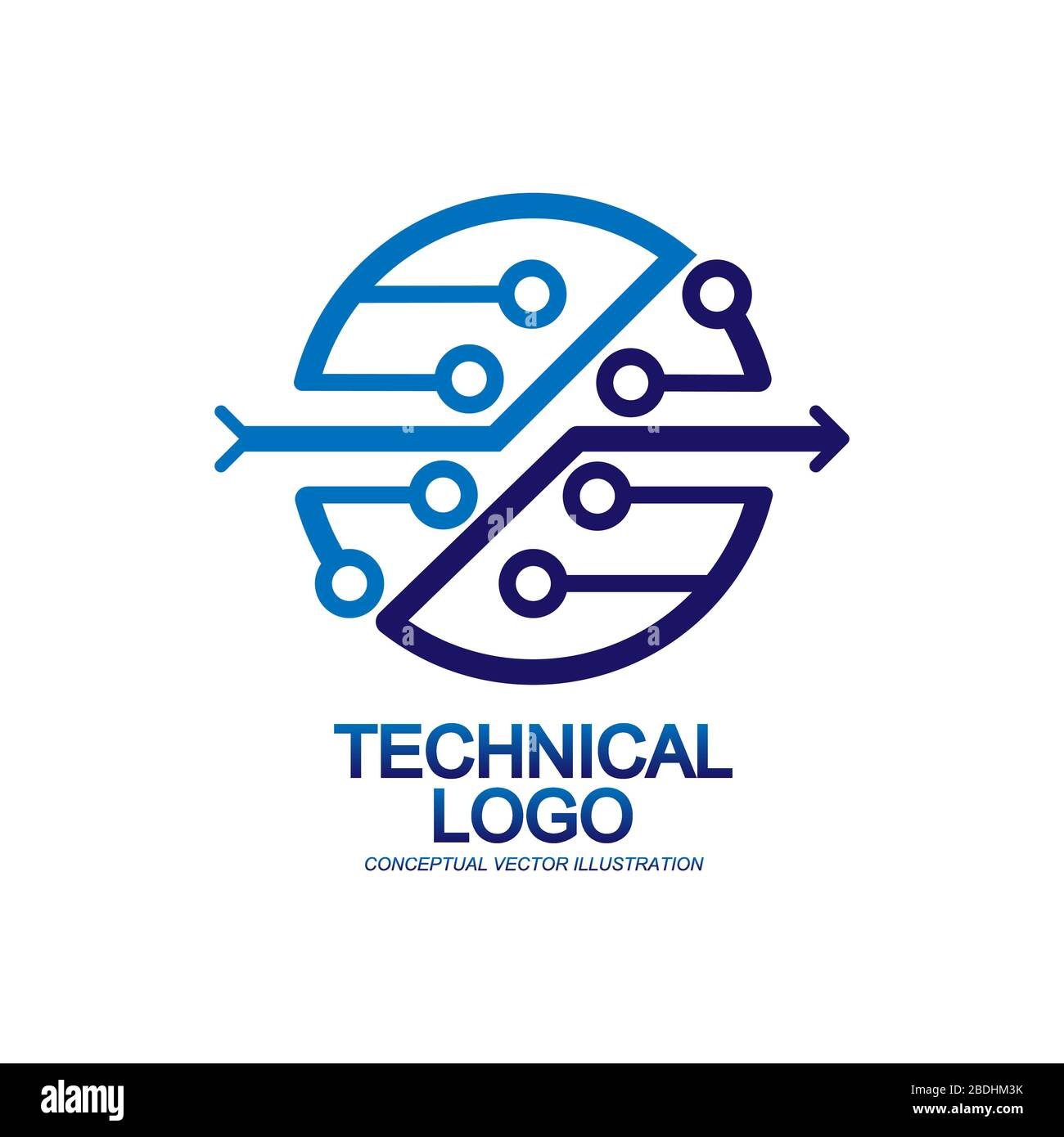 Vector logo of the electronic component. Abstract digital technology ...