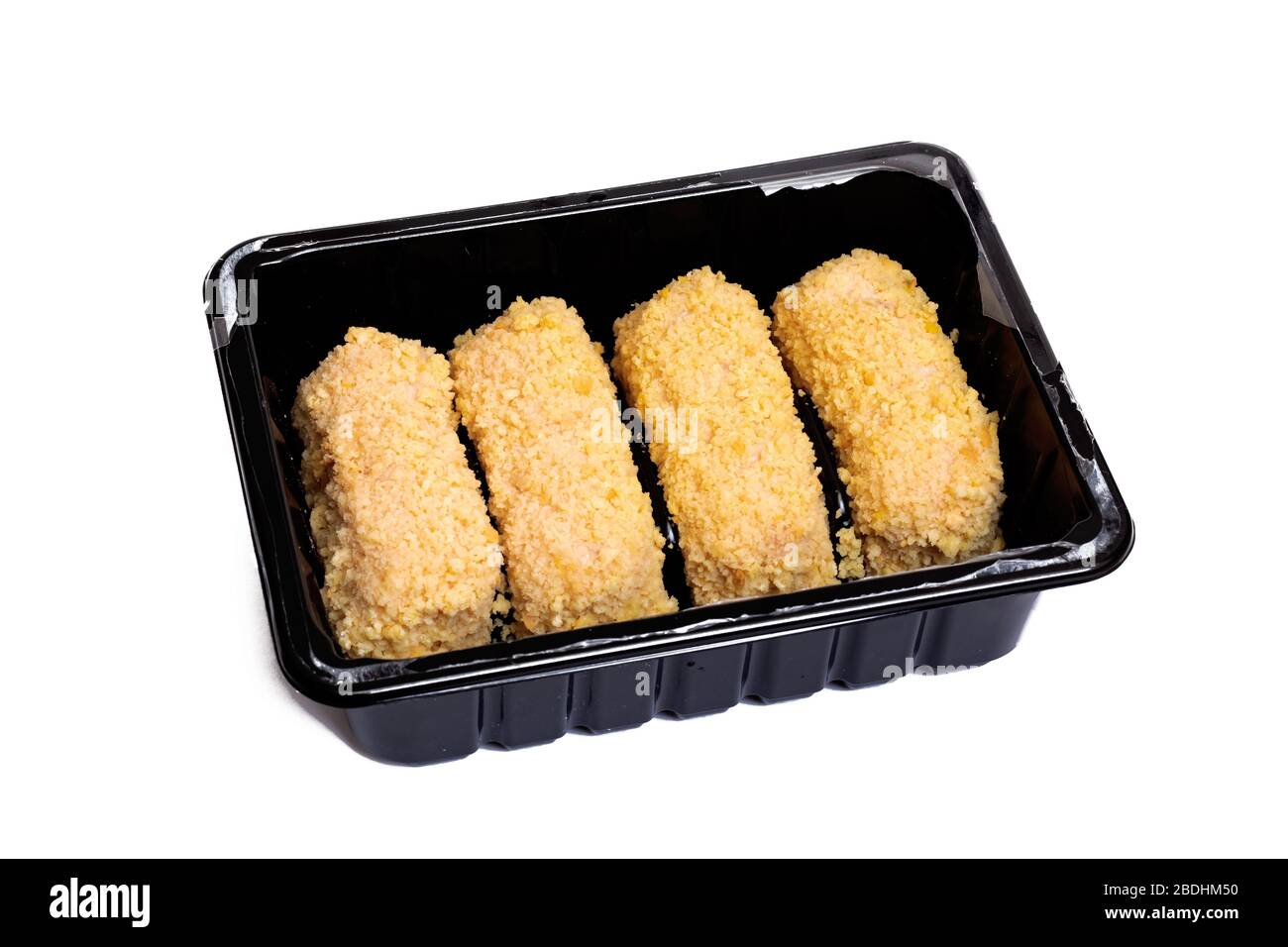 Black box with cutlets isolated on white background Stock Photo - Alamy