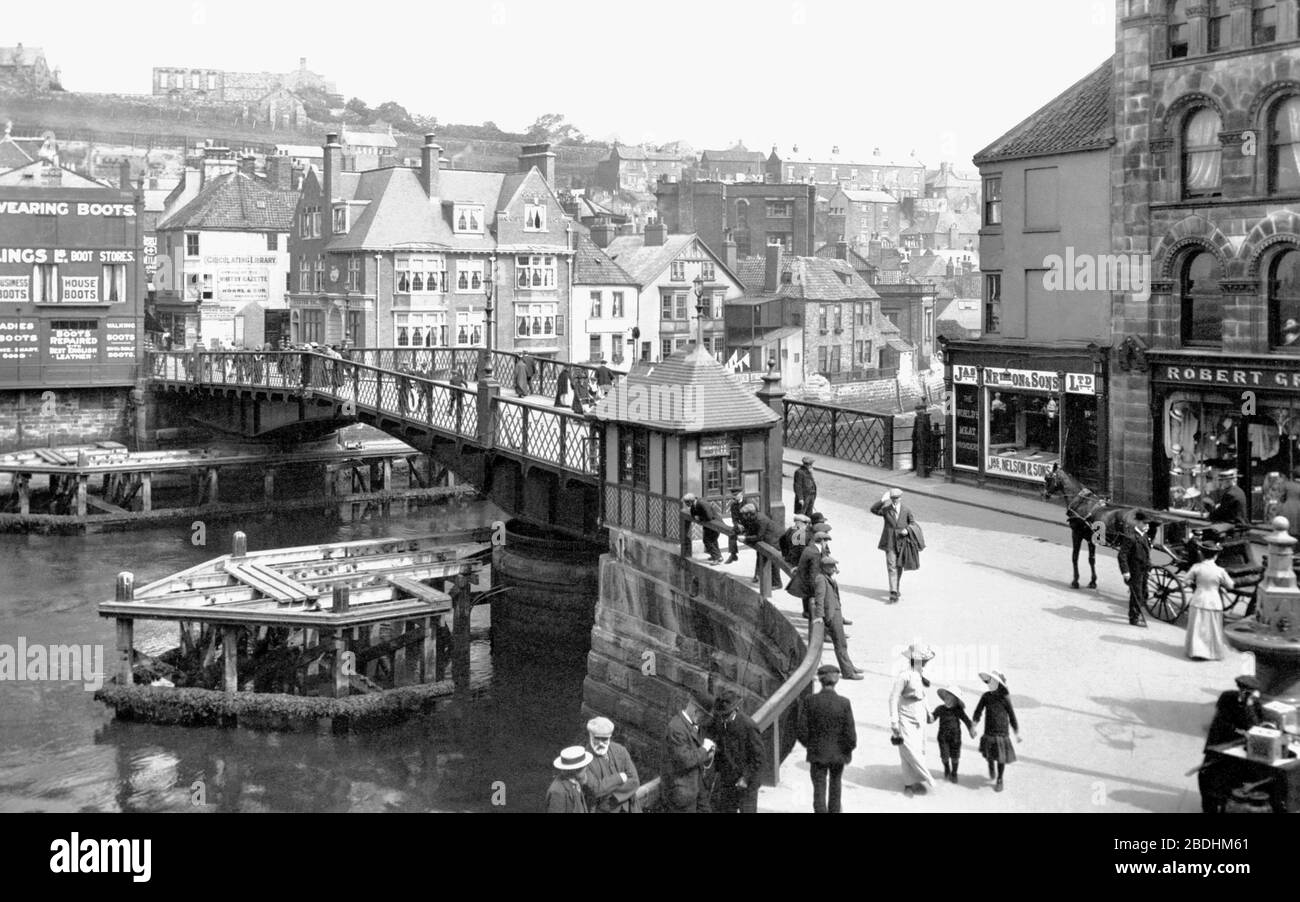 Whitby, the Bridge 1913 Stock Photo - Alamy