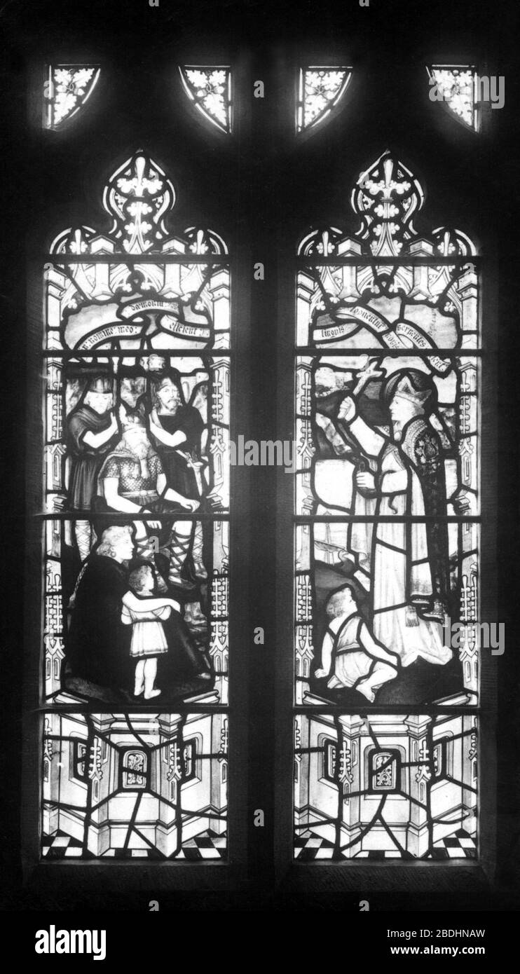 Crantock, a stained-glass Church window 1912 Stock Photo - Alamy