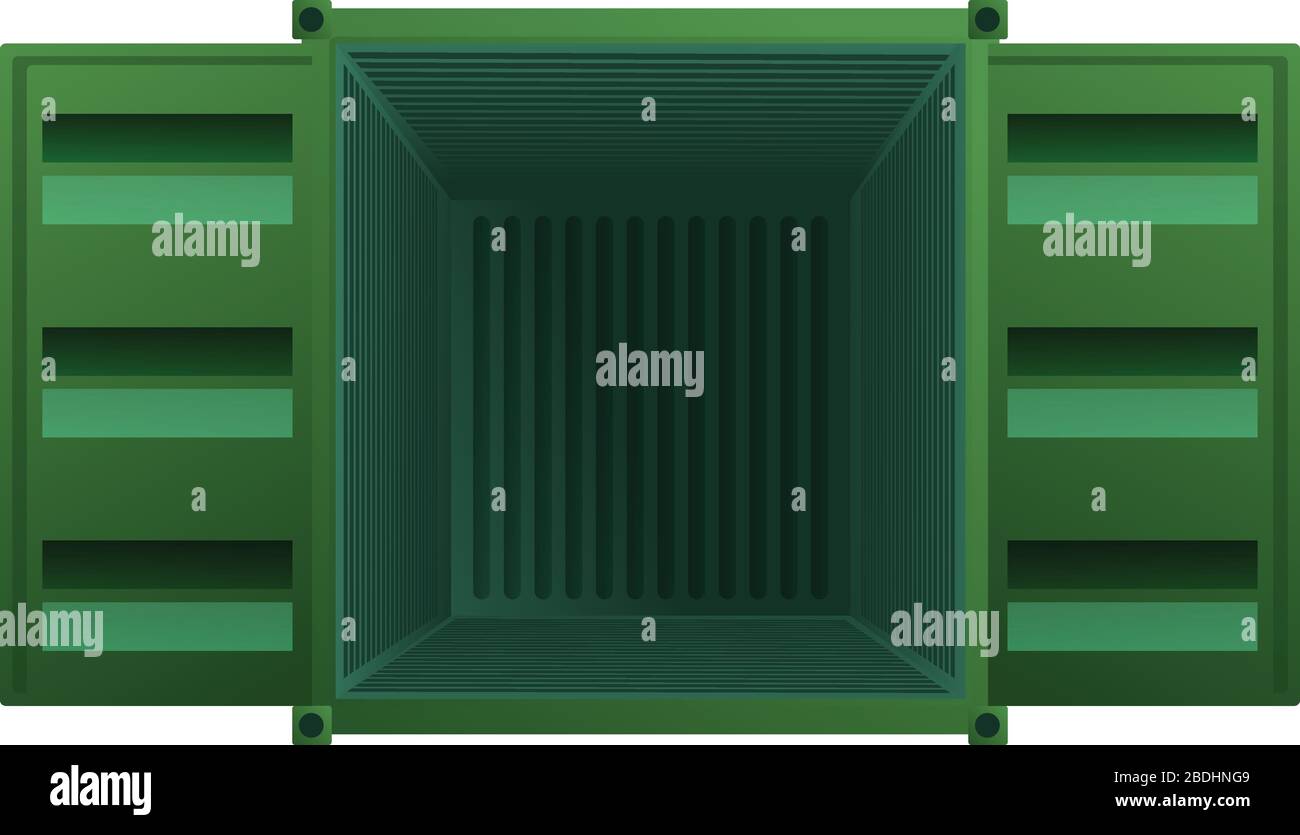 Open cargo container icon. Cartoon of open cargo container vector icon ...