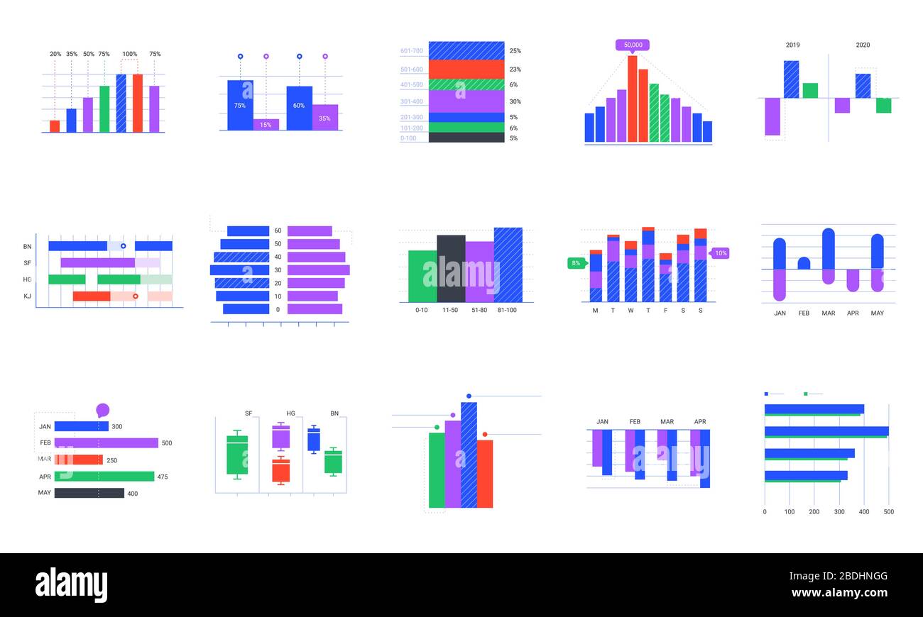 Bar charts. Trends statistic graphic, timeline chart and business ...