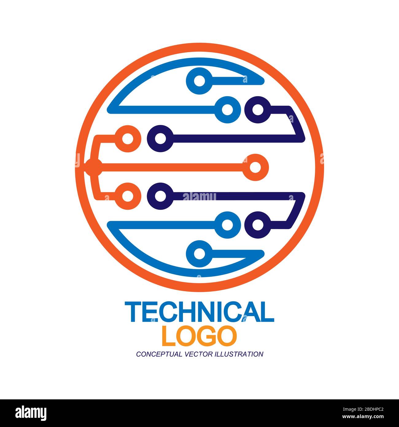 Vector logo of the electronic component. Abstract digital technology ...
