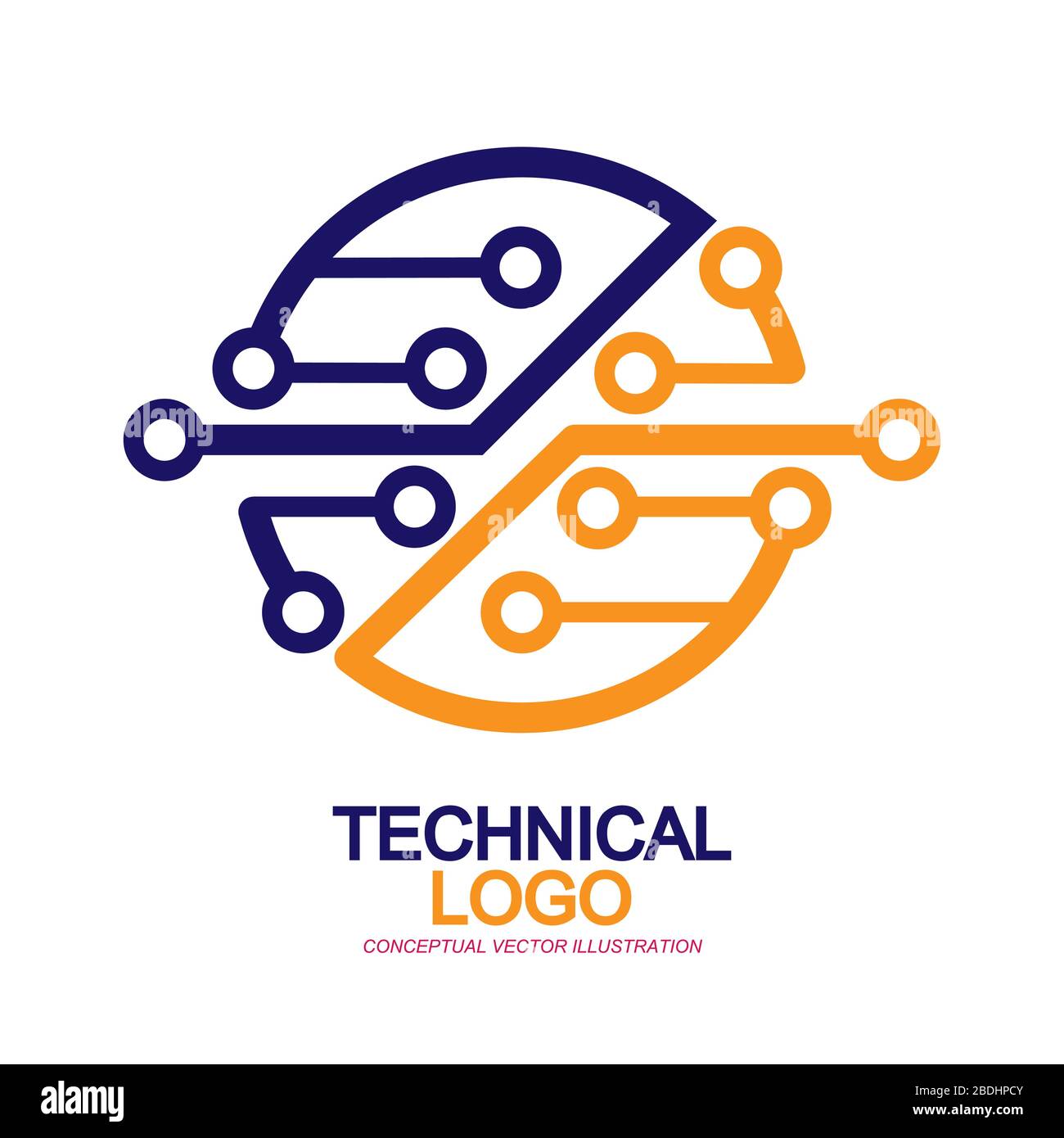 Vector logo of the electronic component. Abstract digital technology ...