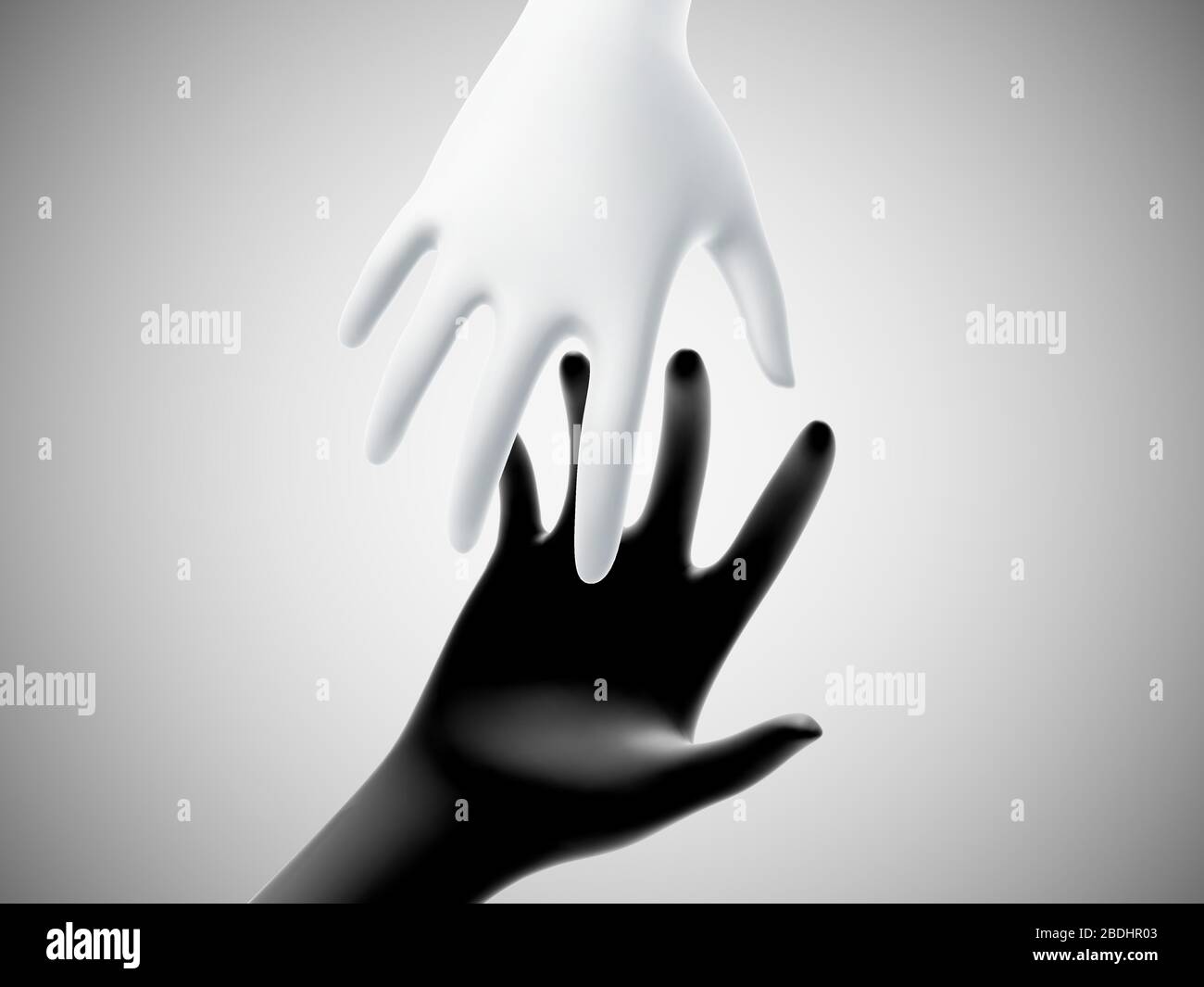 Two 3D hands taking each other on white background Stock Vector Image ...